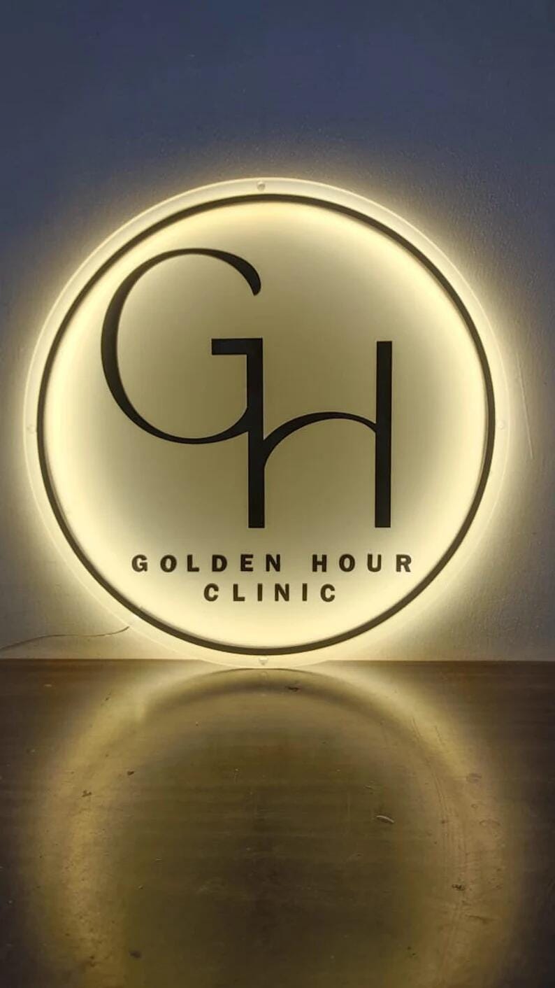Custom Backlit Acrylic Sign Acrylic Logo Sign LED Business Sign Salon ...