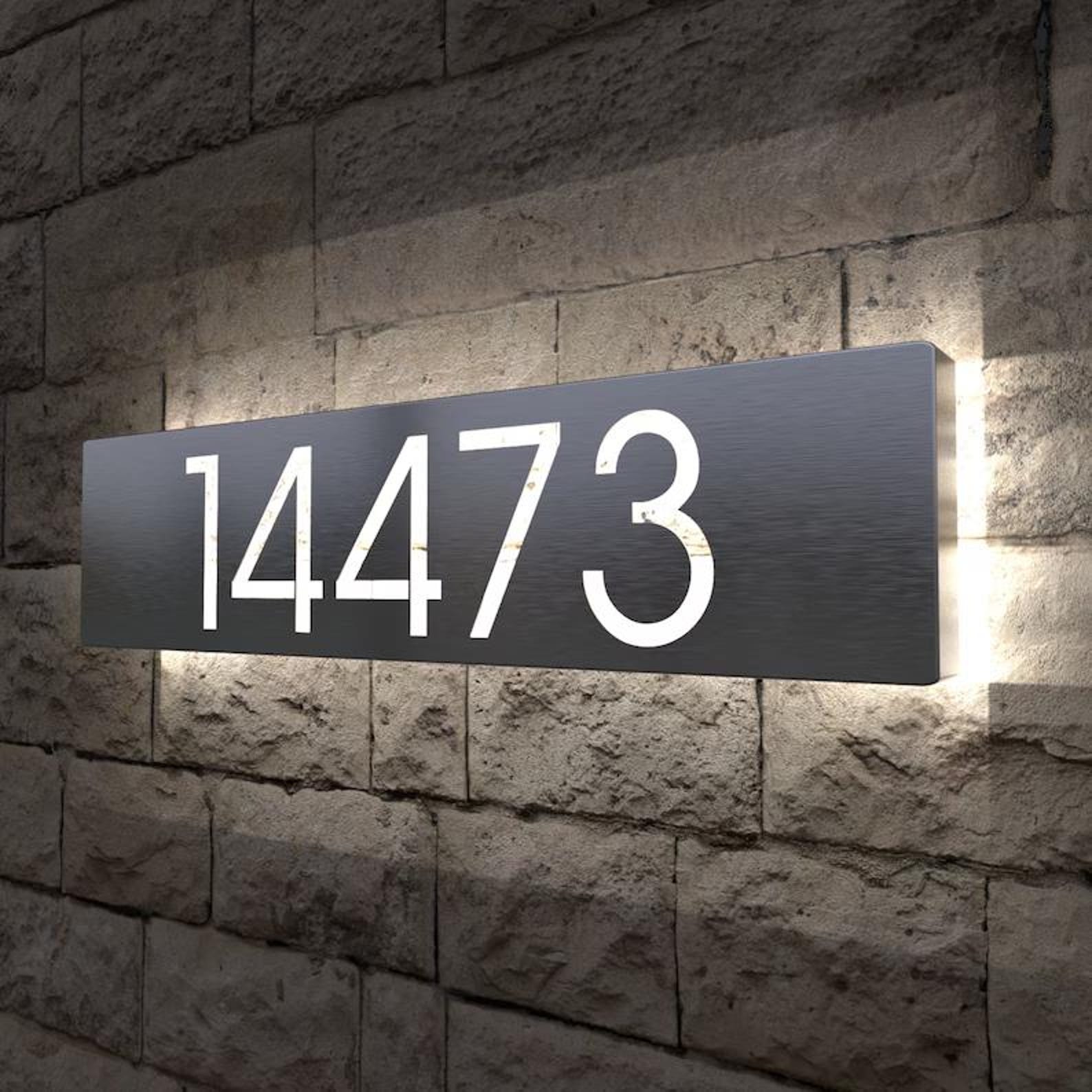 Custom House Number Led Sign,modern Outdoor Address Sign,house Number ...