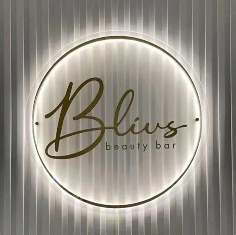 Custom Backlit Acrylic Sign Acrylic Logo Sign LED Business Sign Salon ...