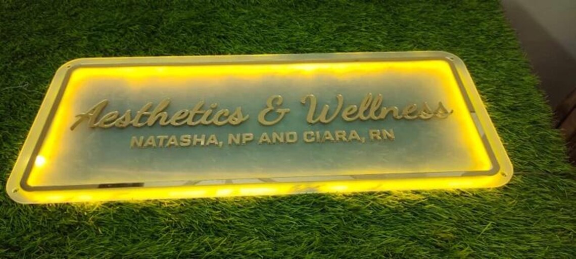 Custom Backlit Acrylic Sign Acrylic Logo Sign LED Business Sign Salon ...