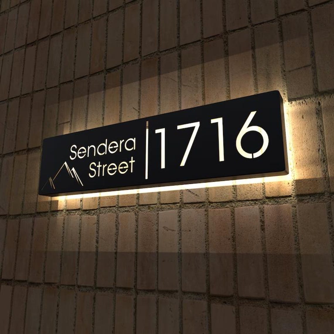 Custom House Number Led Sign,modern Outdoor Address Sign,house Number ...