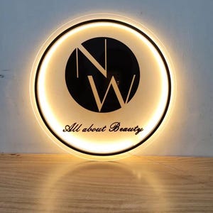 Custom Backlit Acrylic Sign Acrylic Logo Sign LED Business Sign Salon ...