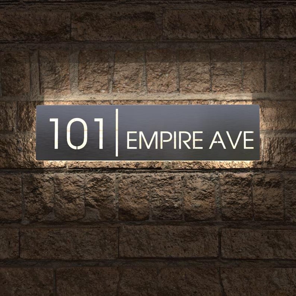 Custom House Number Led Sign,modern Outdoor Address Sign,house Number ...