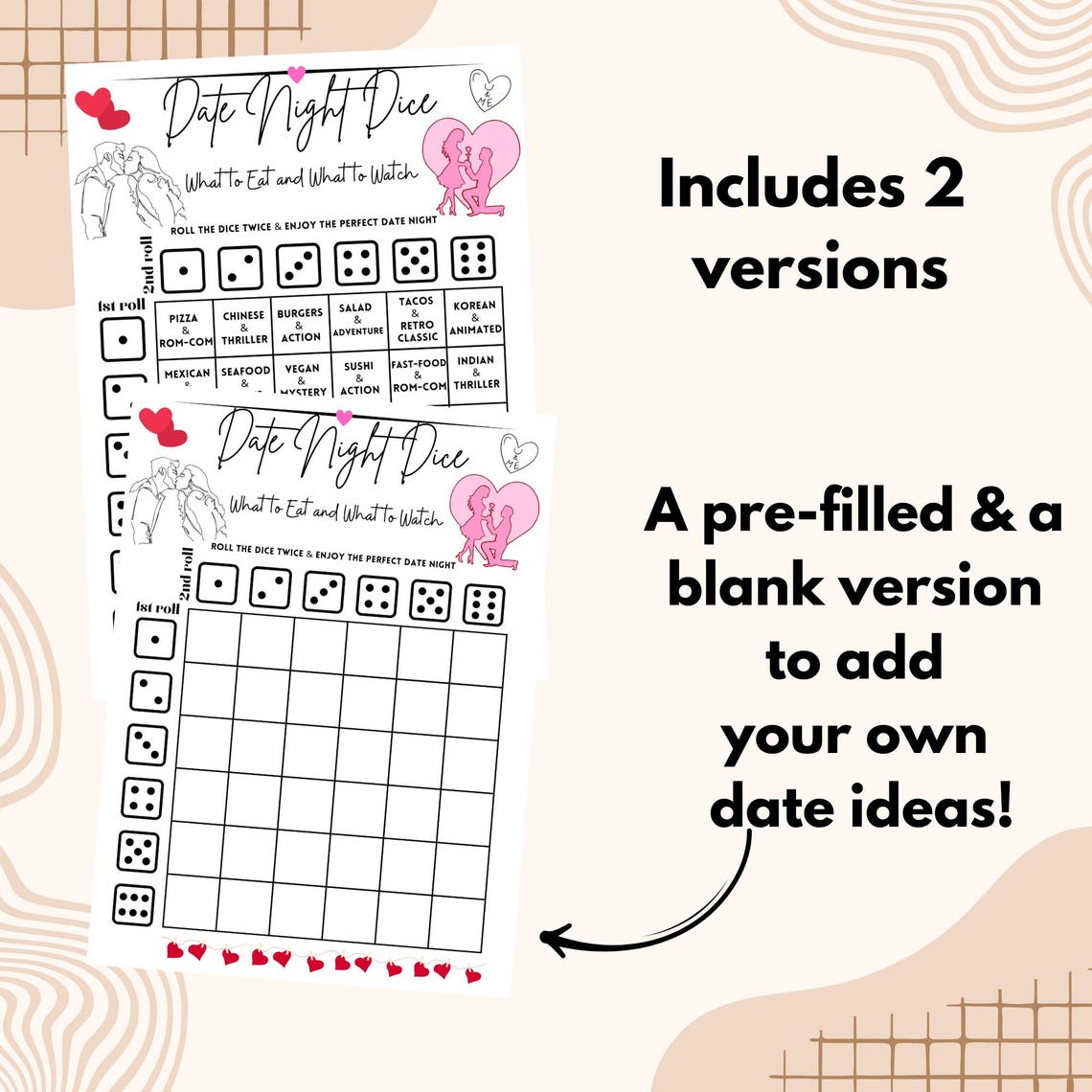 Date Night Dice | Printable | Relationship Gifts | Date Night Ideas ...