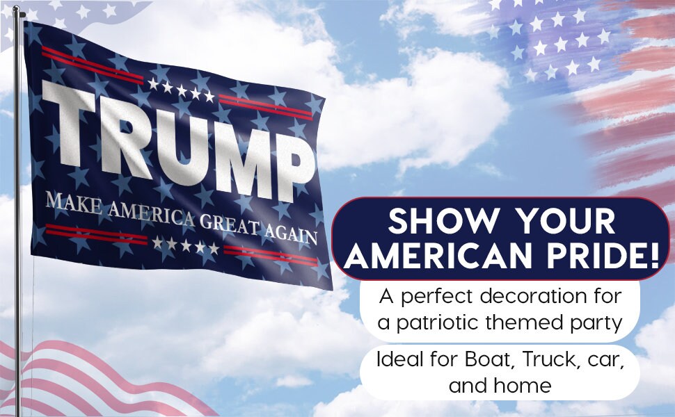 Donald Trump Flags 2024, Re-elect Trump 2020- 2024, Make America Great ...
