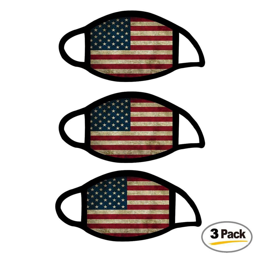 American Flag Face Mask - Patriotic Protective Cover (3 Pack) - Etsy