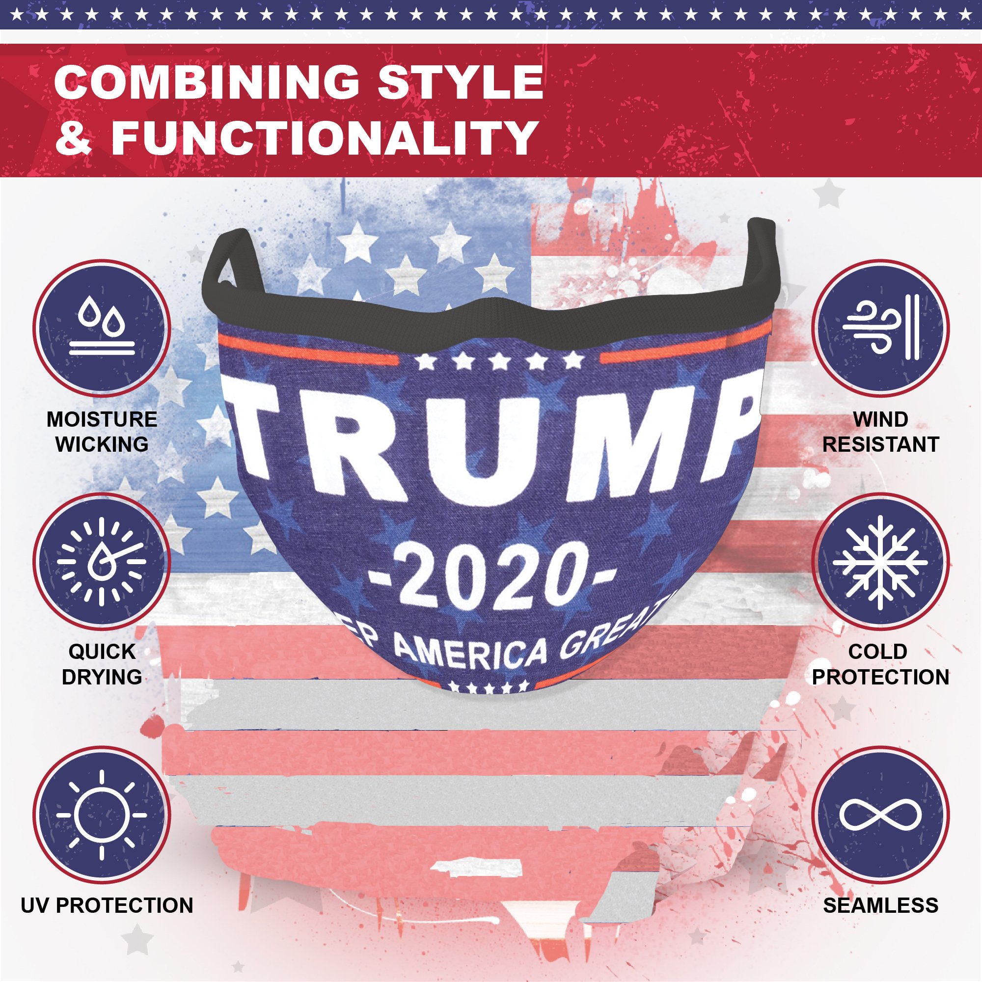 DONALD TRUMP Face MASK 3 Pack Blue Face Mask Trump Keep - Etsy