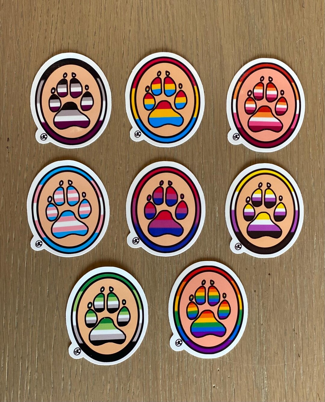 Lgbtq+ Pride Dog Paw Stickers - Etsy