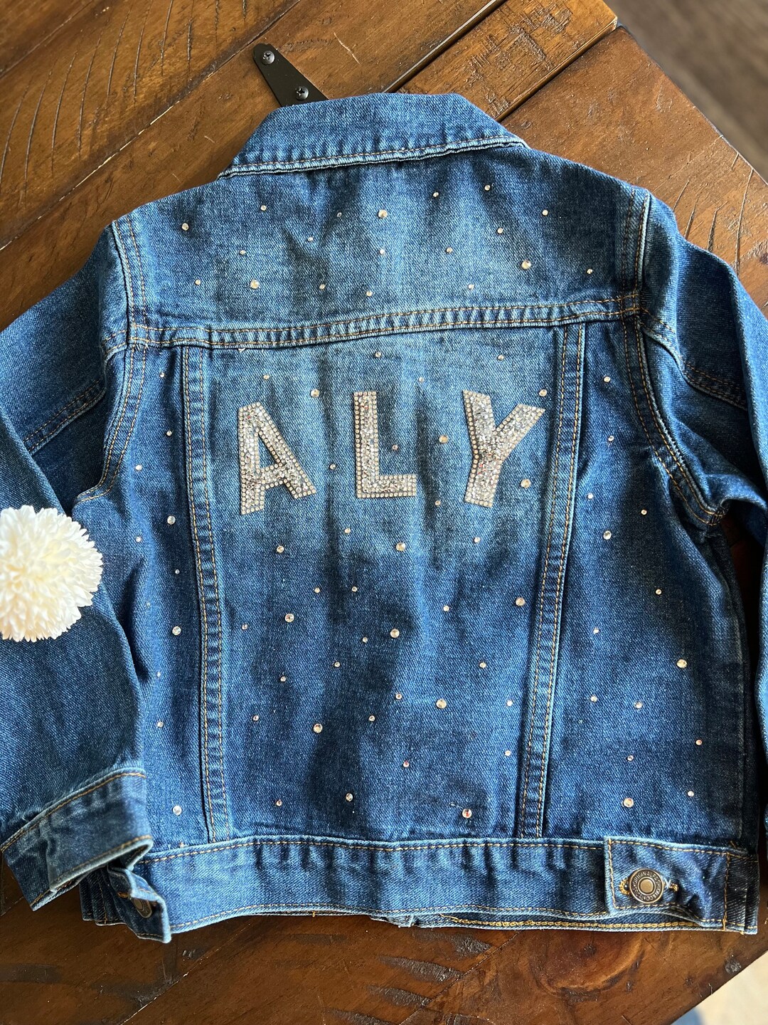 Rhinestone Custom Jean Jacket, Girls Custom Jacket, Rhinestone Jean ...