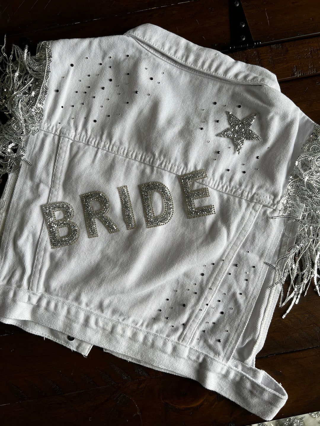 Bride Vest, Bling Vest, Womens Crop Vest,fringe Vest, Denim Vest ...