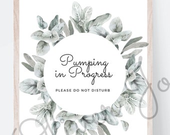 Pumping Sign for Door, Lactation Room Sign, Floral Décor, Inspirational ...