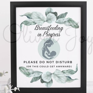 Breastfeeding Room Sign, Nursing Sign for Door, Greenery Décor ...