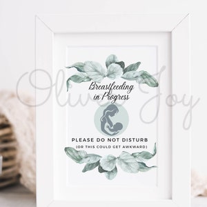 Breastfeeding Room Sign, Nursing Sign for Door, Greenery Décor ...