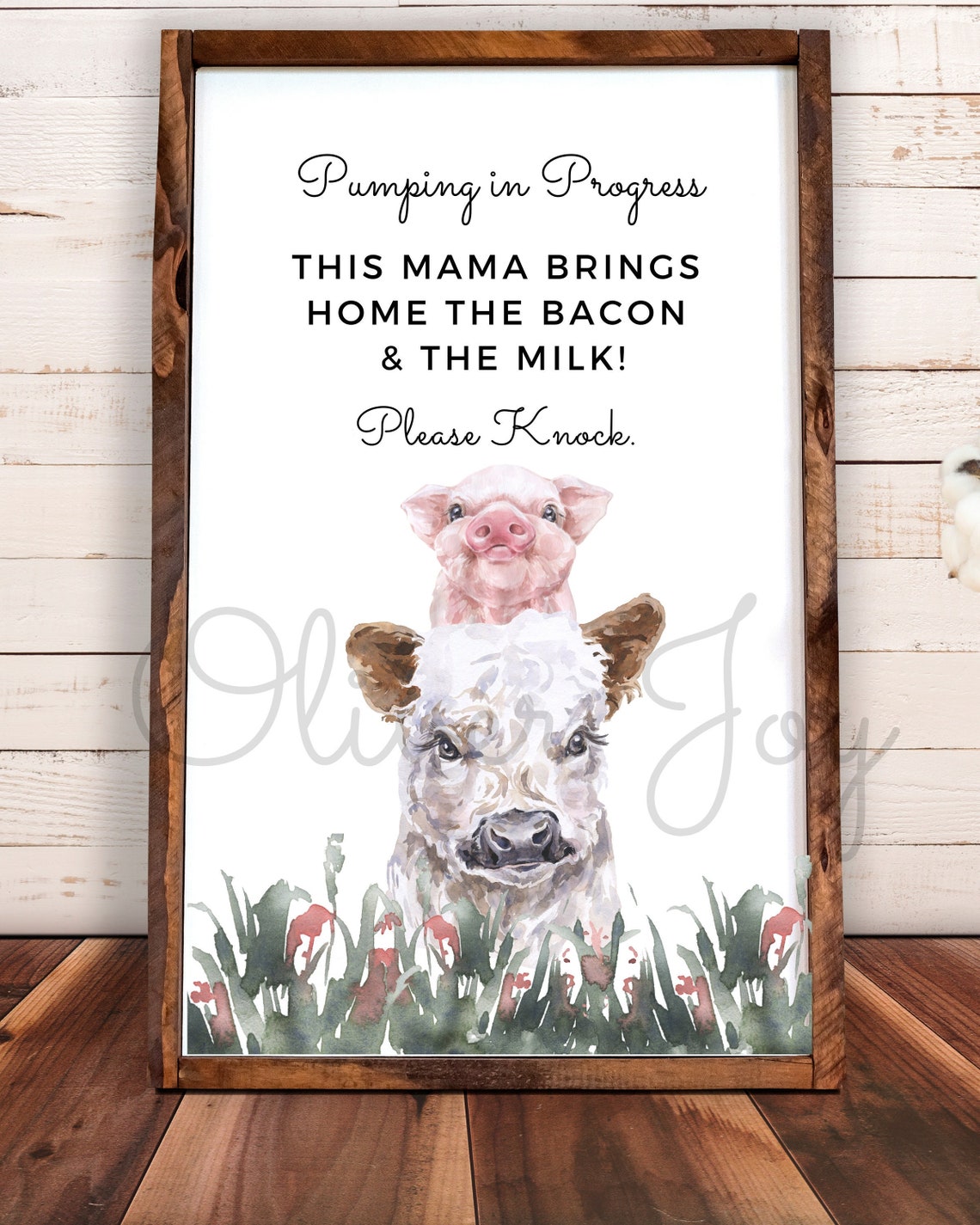 Lactation Room Sign, Nursing Sign for Door, Milk and Bacon Décor ...