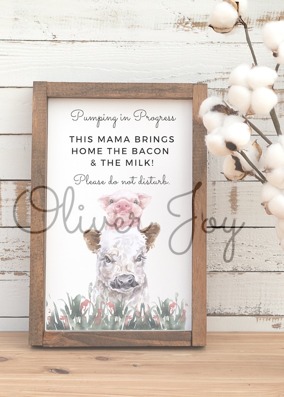 Lactation Room Sign Nursing Sign for Door Milk and Bacon - Etsy
