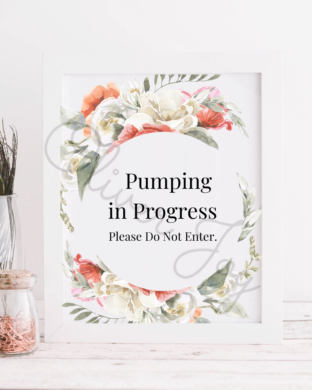 Pumping Sign for Door, Lactation Room Sign, Floral Décor, Inspirational ...