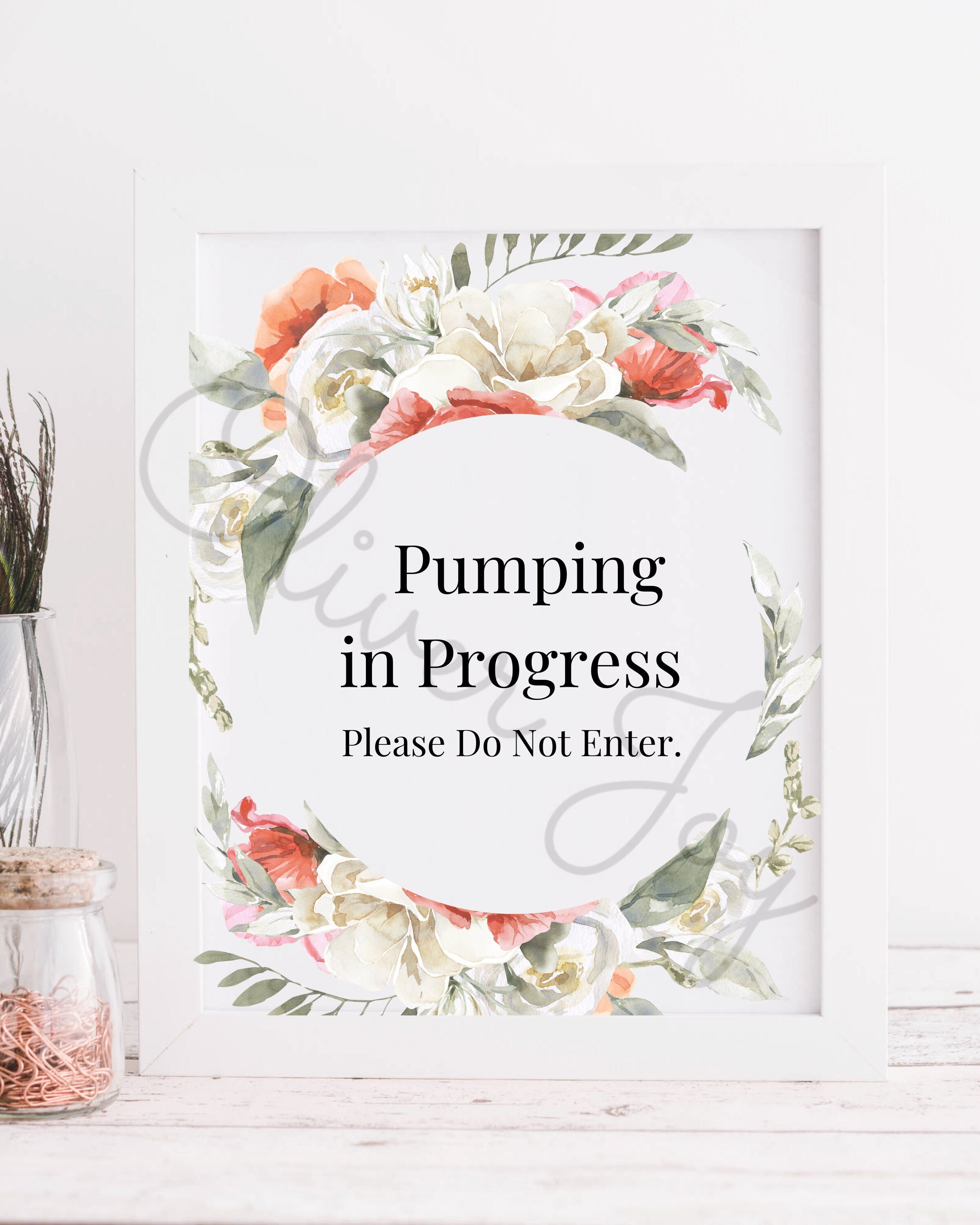 Pumping Sign for Door, Lactation Room Sign, Floral Décor, Inspirational ...