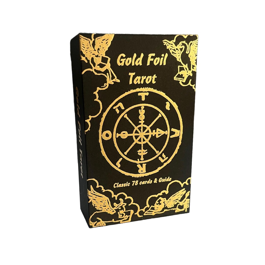 Gold Foil Tarot Deck | Premium Waterproof PVC Cards & Guide - Etsy