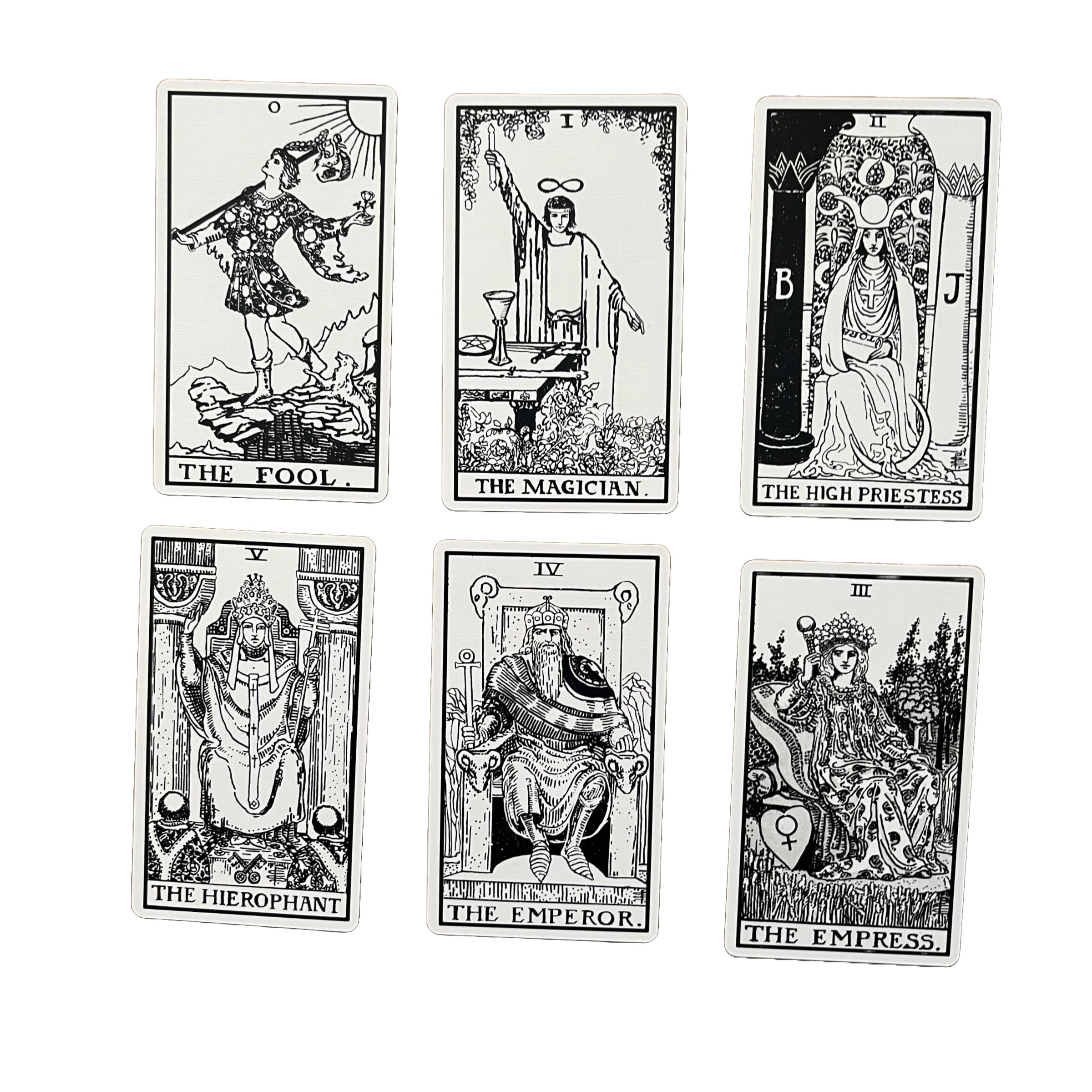Pixie's Line Art Tarot Deck: Full Size With 100 Page Guide, Black and ...