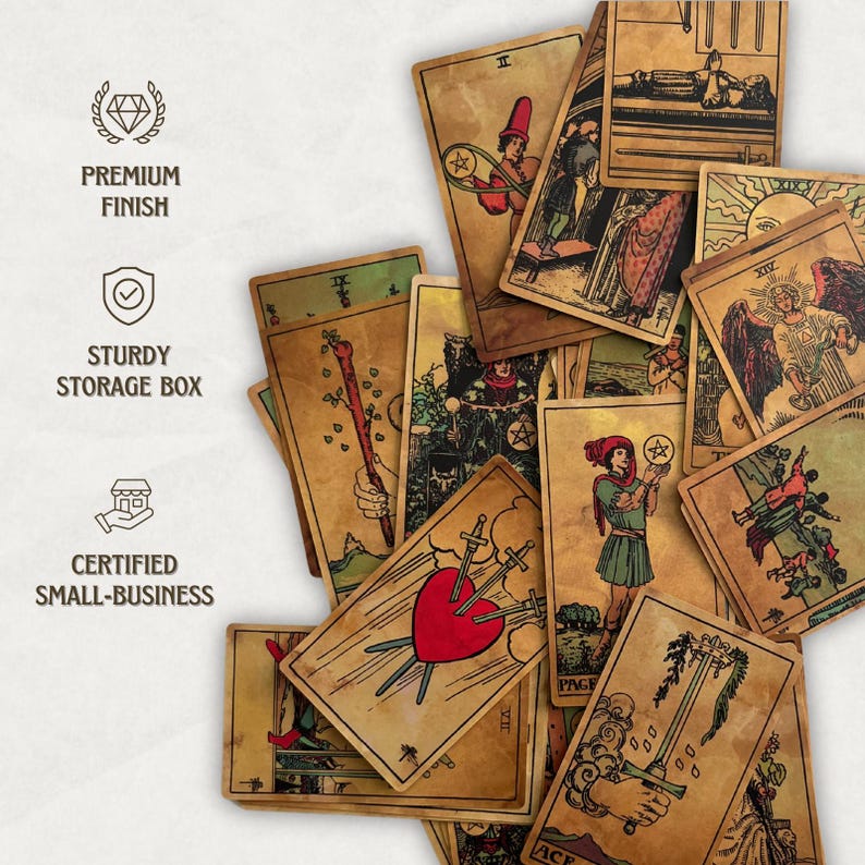 Antique Edition Tarot Deck & Guide | Classic RWS Design - Etsy