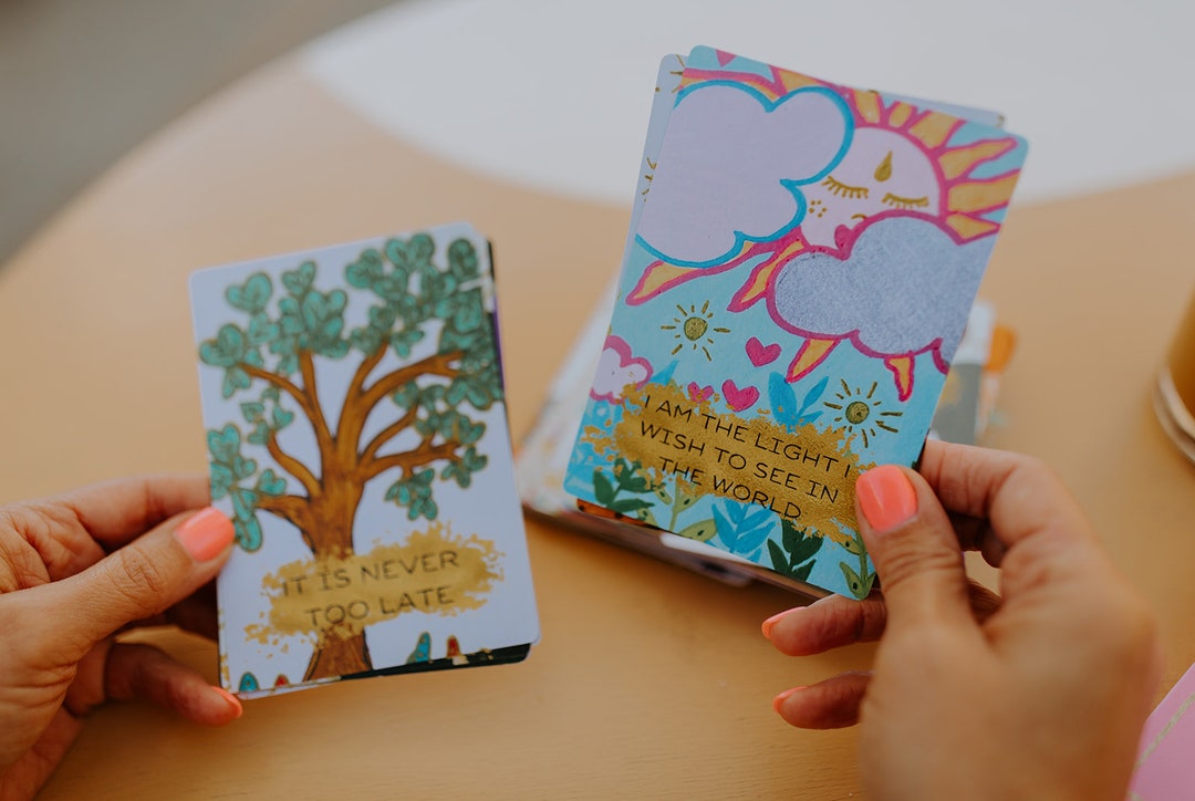 Spiritual Affirmation Card Deck With Hand Drawn Art, Empowering ...