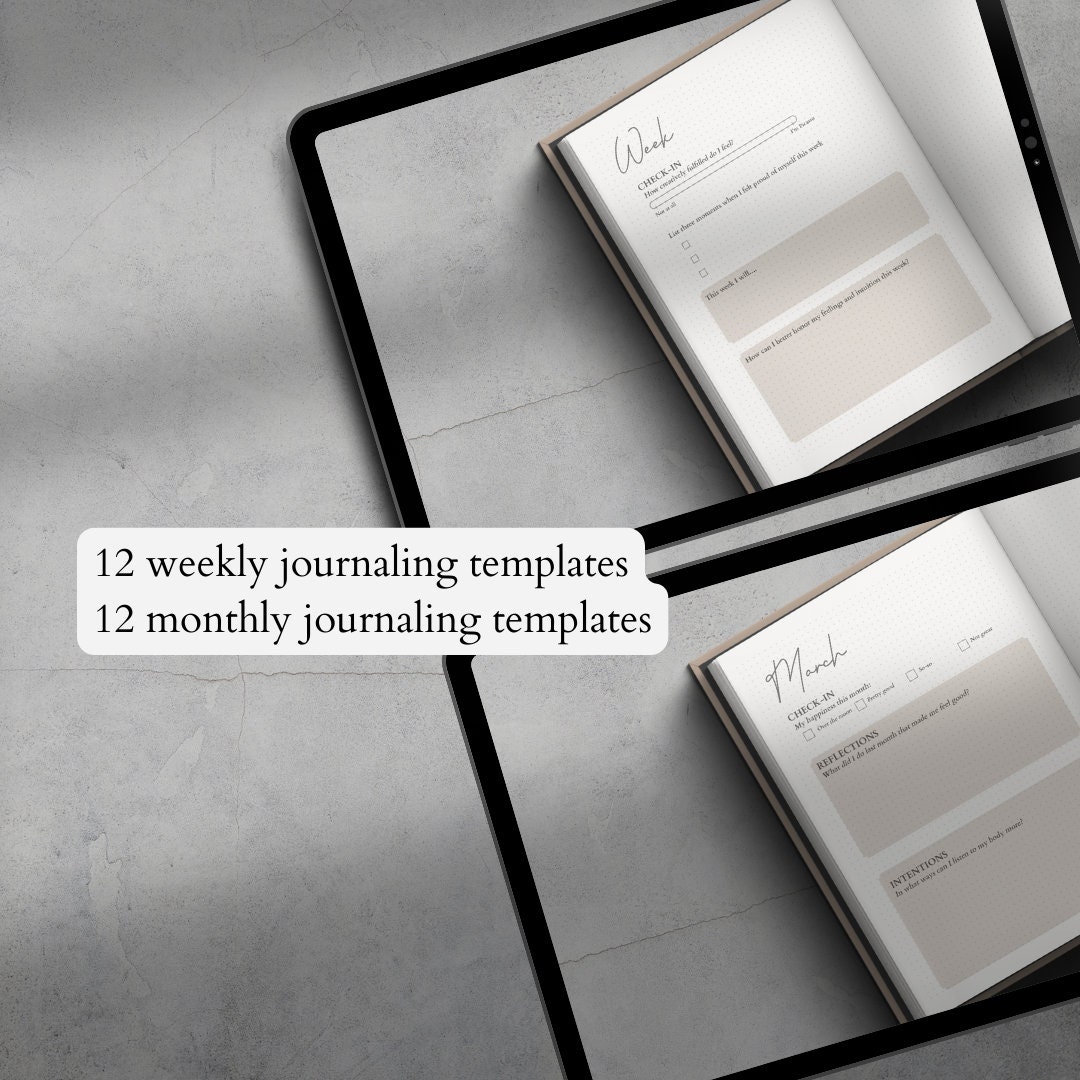 Undated Realistic Pink Digital Journal Dotted Bullet Journal Aesthetic ...