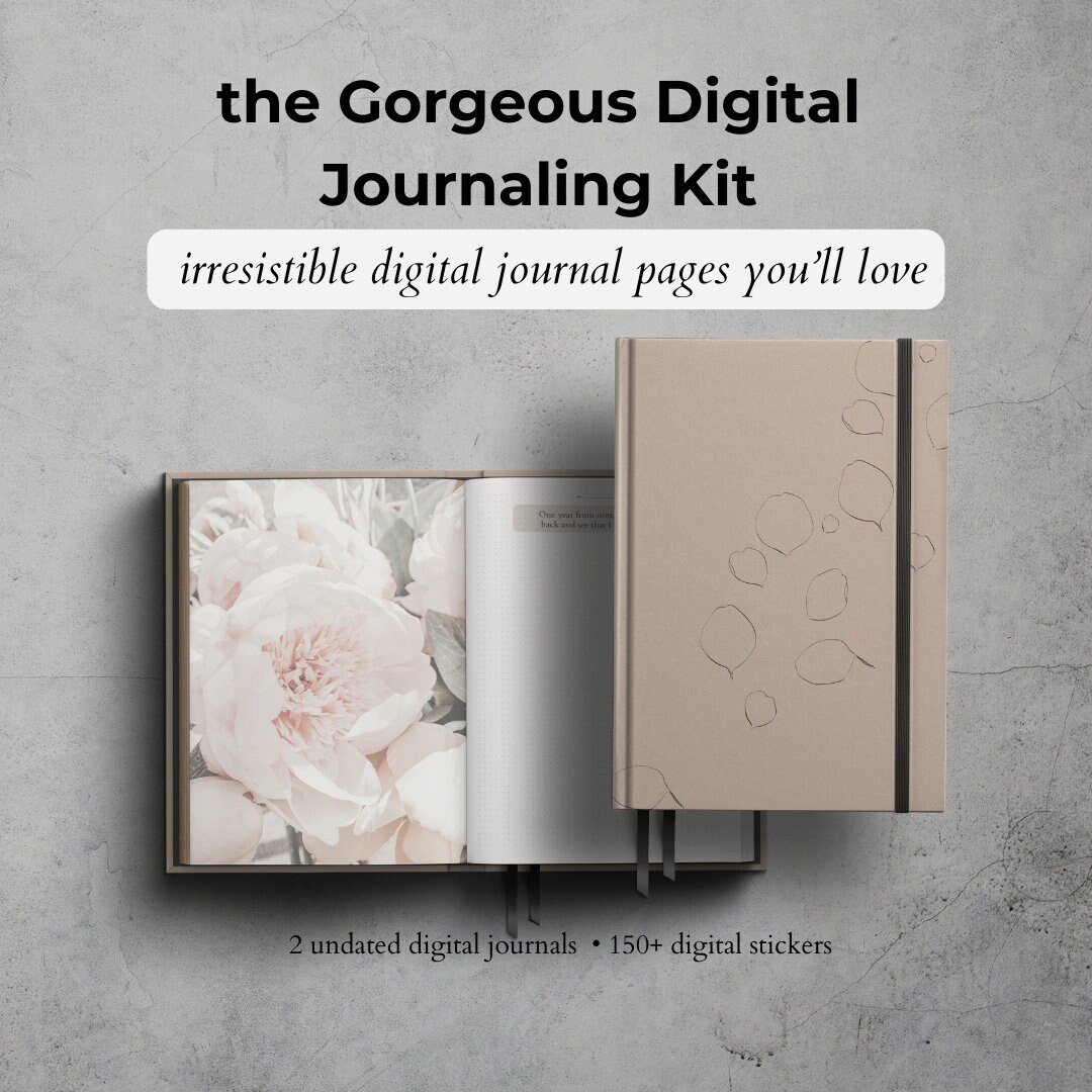 Undated Realistic Pink Digital Journal Dotted Bullet Journal Aesthetic ...