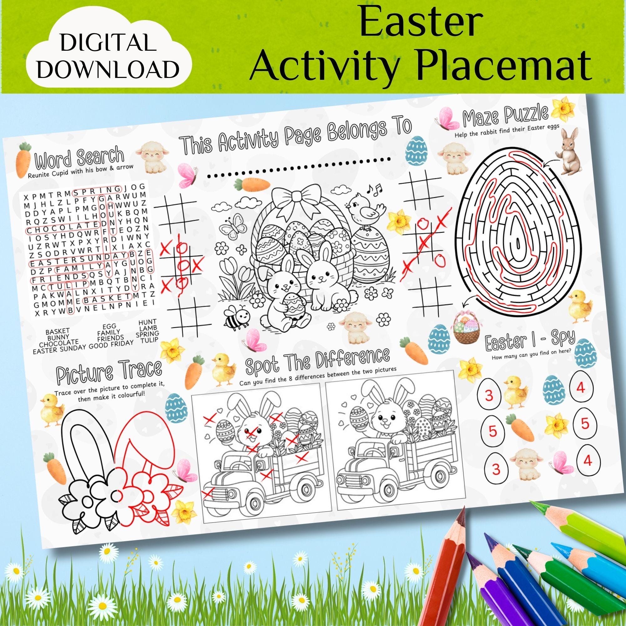 Easter Colouring & Activity Sheet for Kids Printable Easter Spring Fun ...