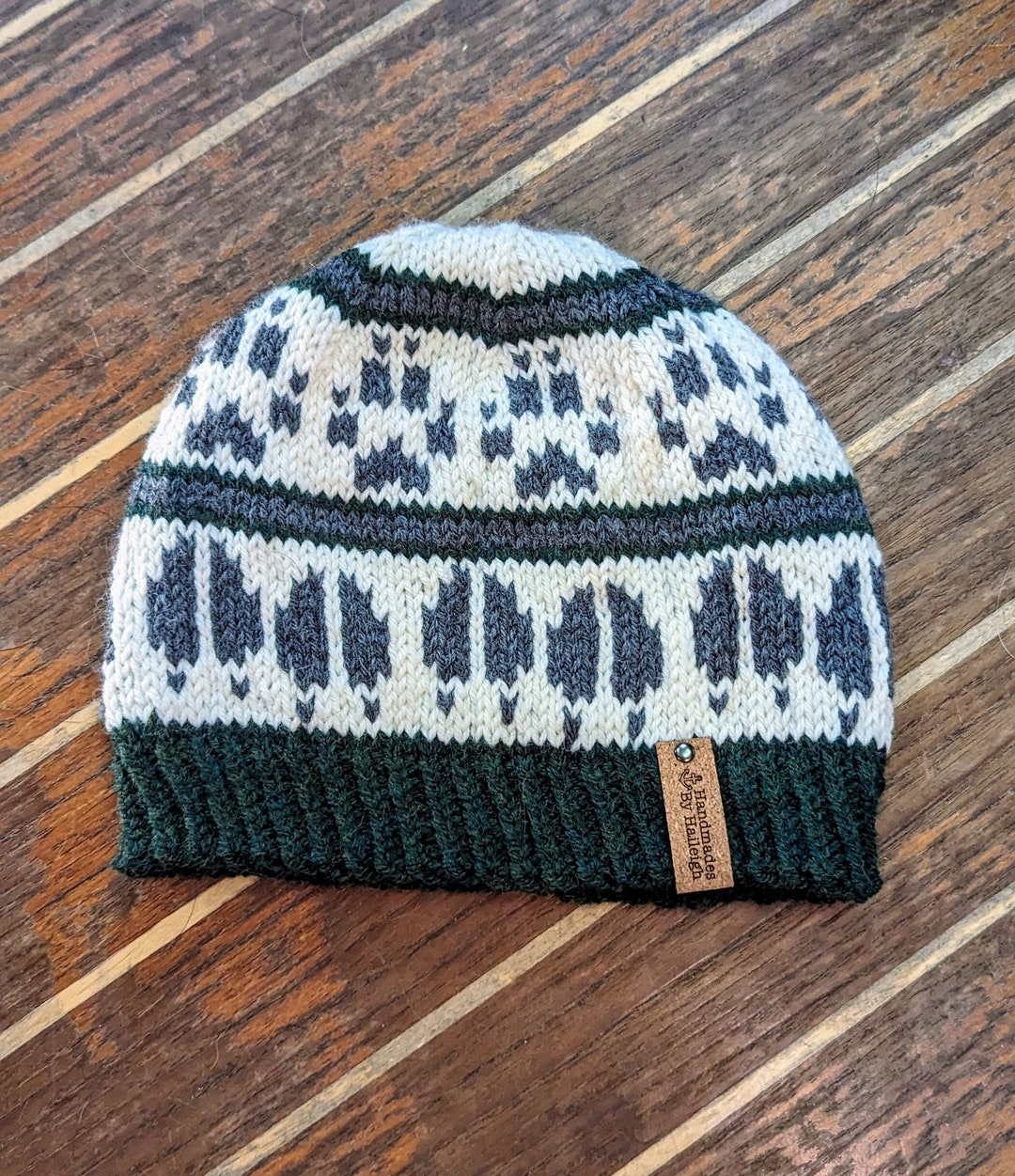 Animal Footprint Wool Hat - Handknit - Medium/large - Etsy