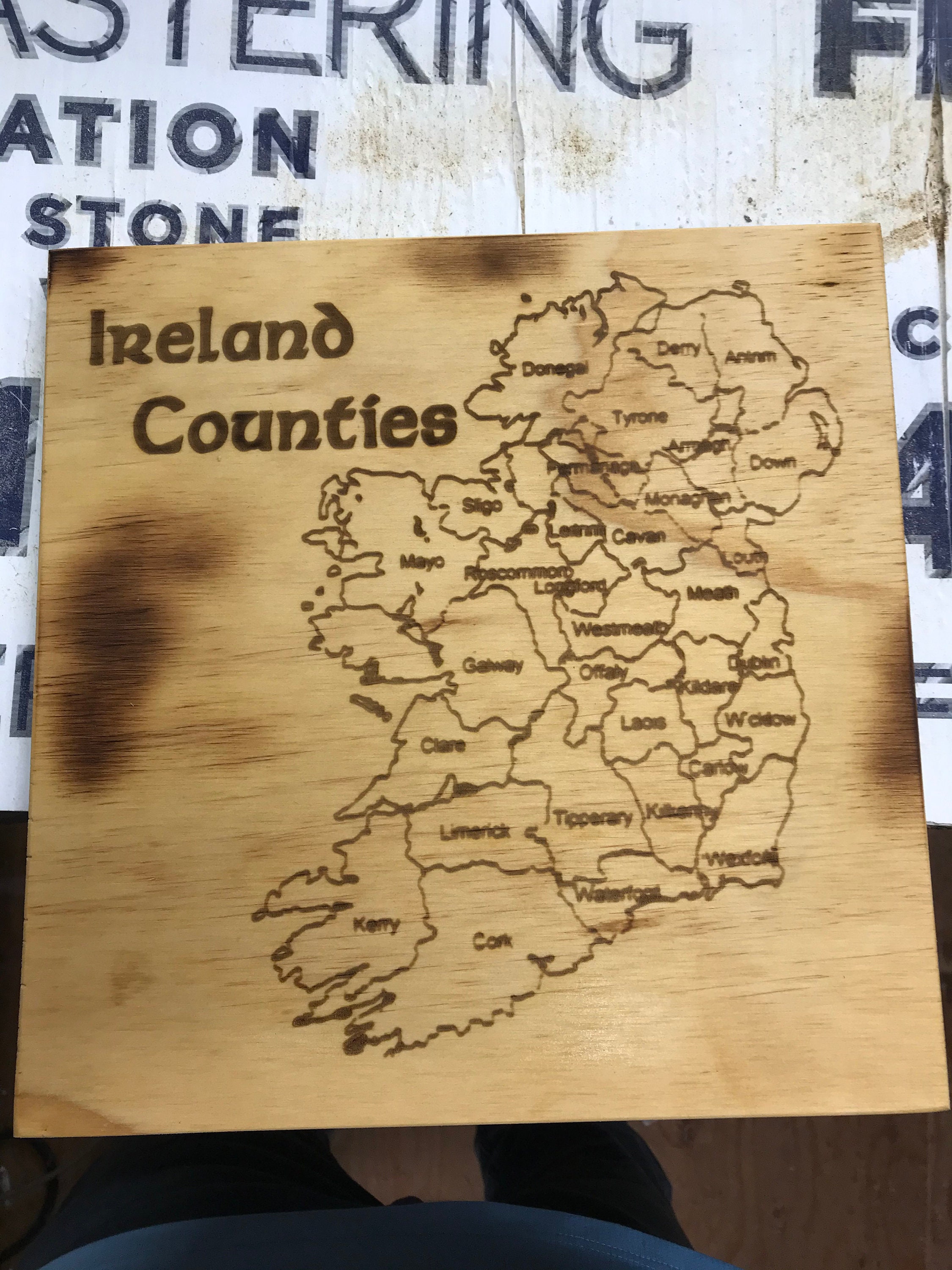 Ireland Counties Map Wood Sign - Etsy