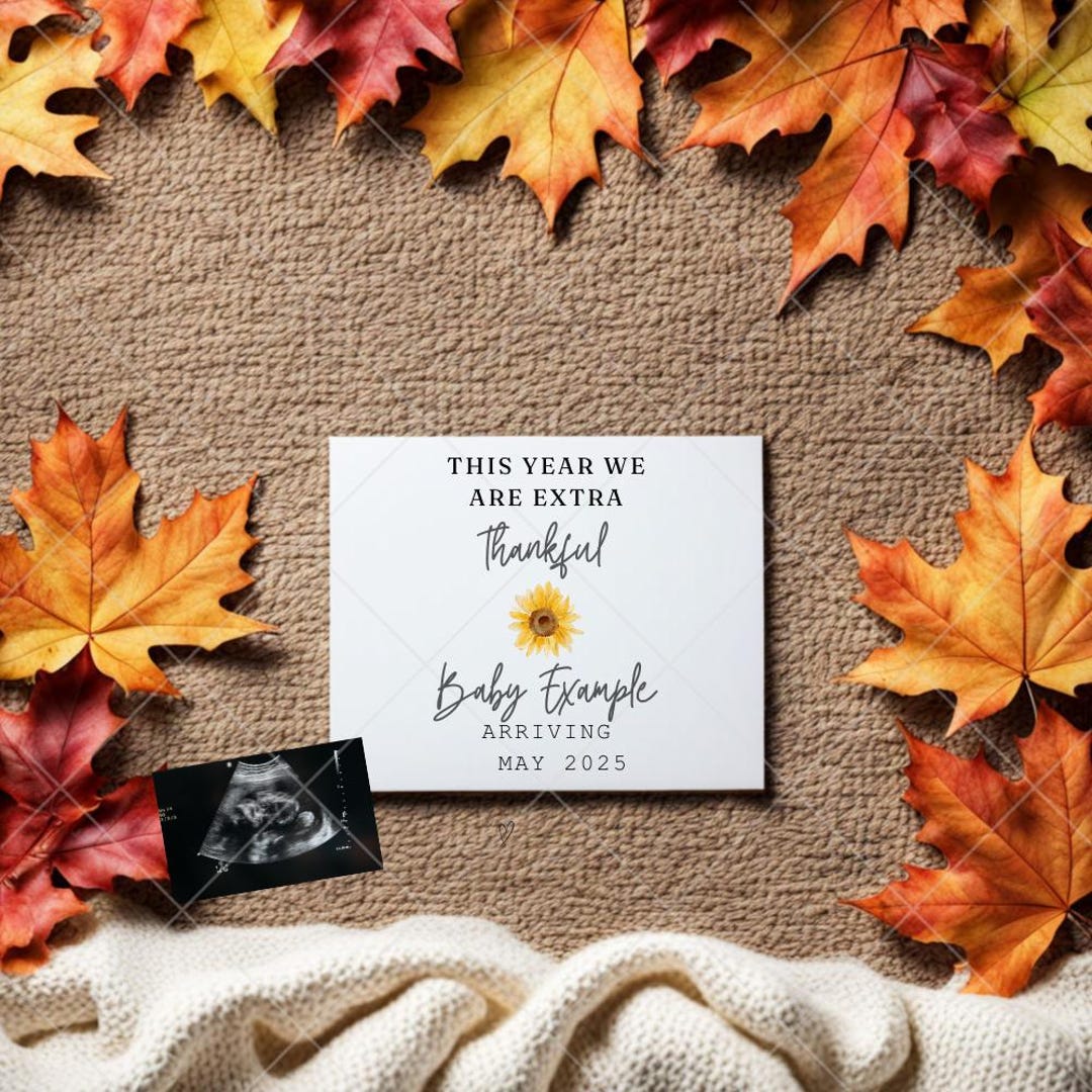 Digital Pregnancy Announcement Extra Thankful This Year Digital ...