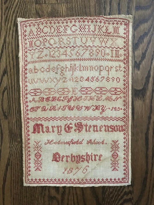 1892 M L French Red Alphabet Reproduction Sampler PDF Downloadable ...