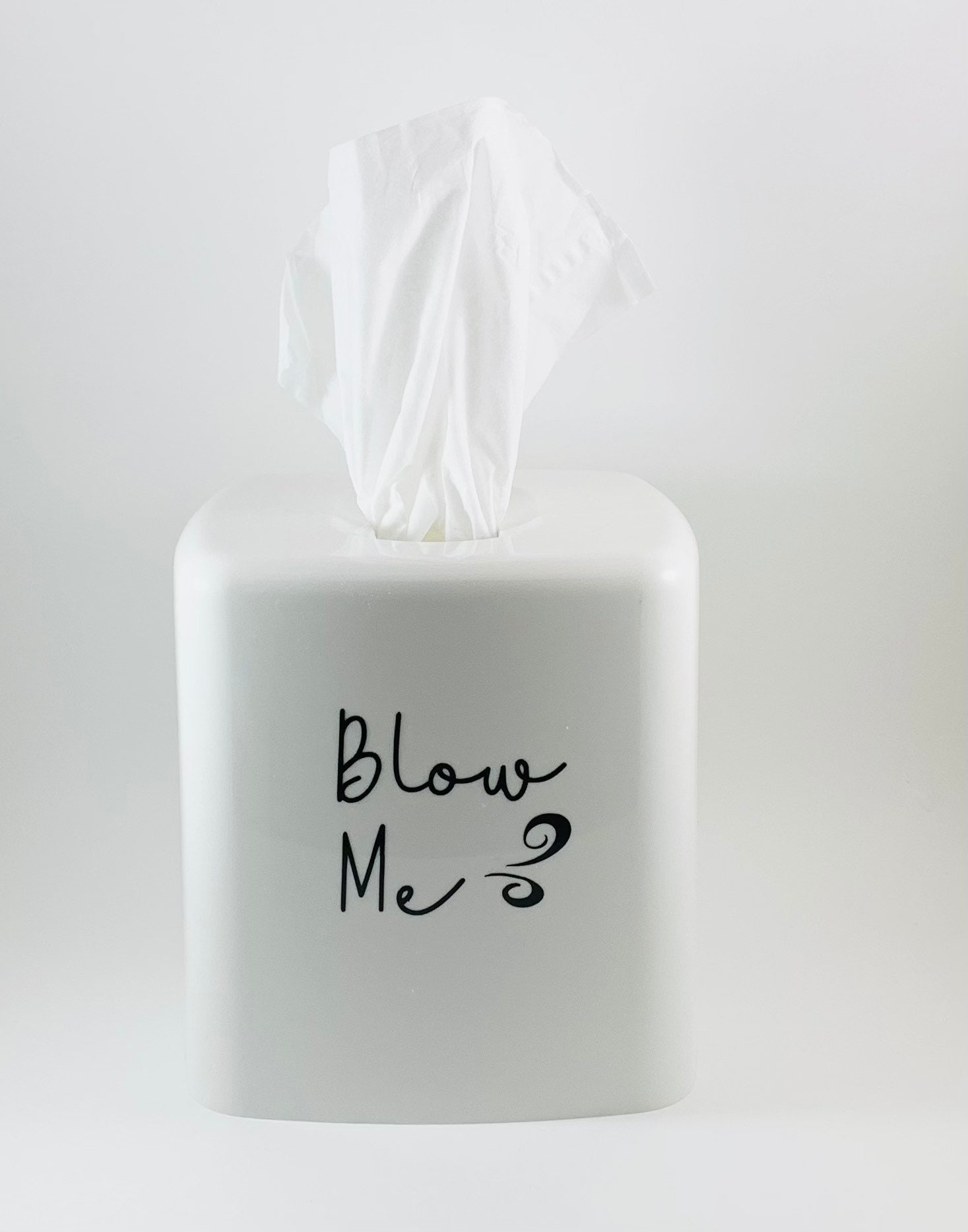 Funny Square Tissue Box Cover, Blow Me Tissue Box Cover, Funny Bathroom ...