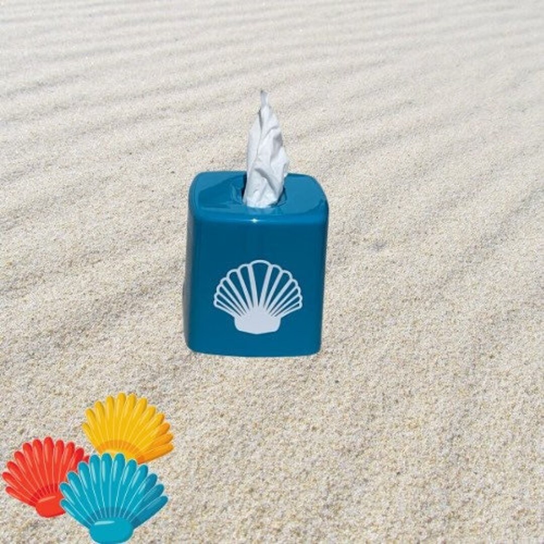Teal Seashell Tissue Box Cover, Beach Tissue Box, Home Decor Tissue Box ...