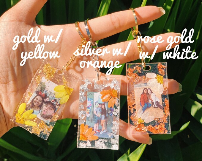 Resin Photo Keychain Personalized Photo Keychain Custom | Etsy