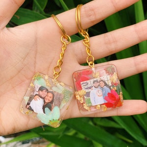 Resin Photo Keychain Photo Keychain Keychain With Photo Custom Photo ...