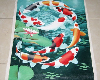 Koi Fish Painting Forming the Number 9 | Etsy