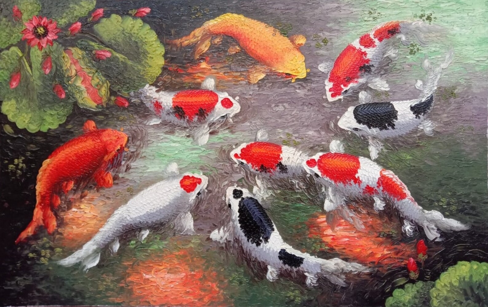 A Very Beautiful and Artistic Koi Fish Painting - Etsy