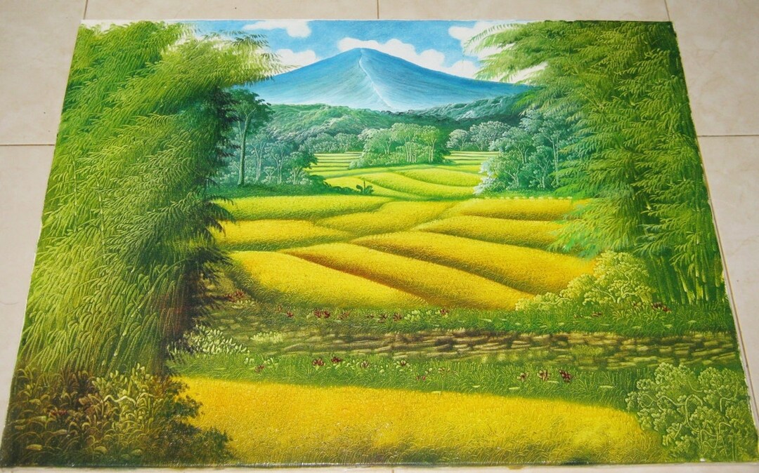 A Very Beautiful Rice Harvest Painting Rice Harvest is Full and ...