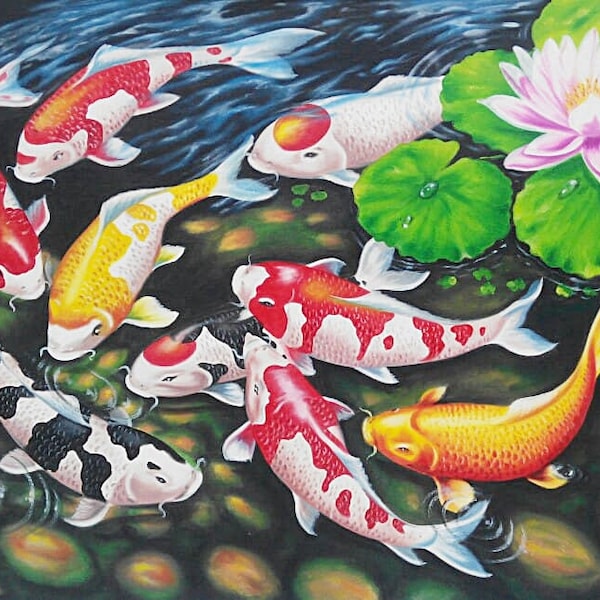 Koi Fish Painting - Etsy