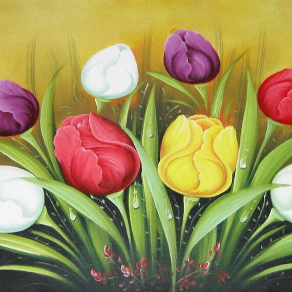 Beautiful and Enchanting Tulip Flower Painting | Etsy