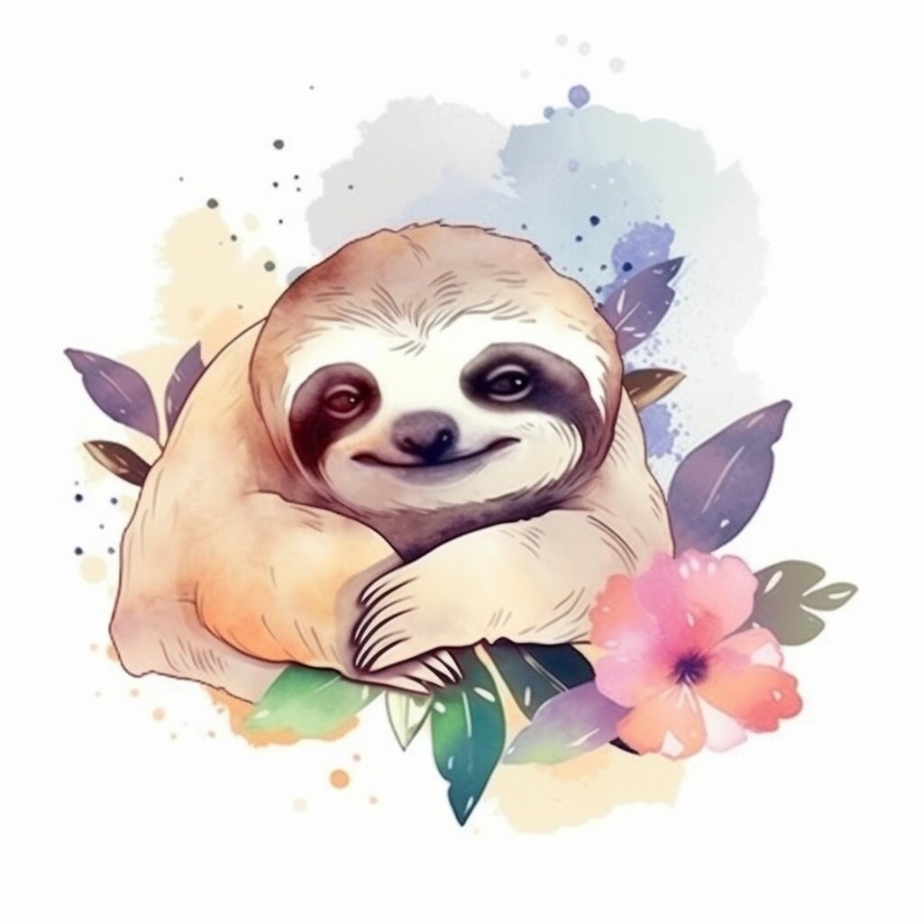 20 Sloth Graphics in PNG and SVG Formats - Cute and Funny Sloth Clipart ...