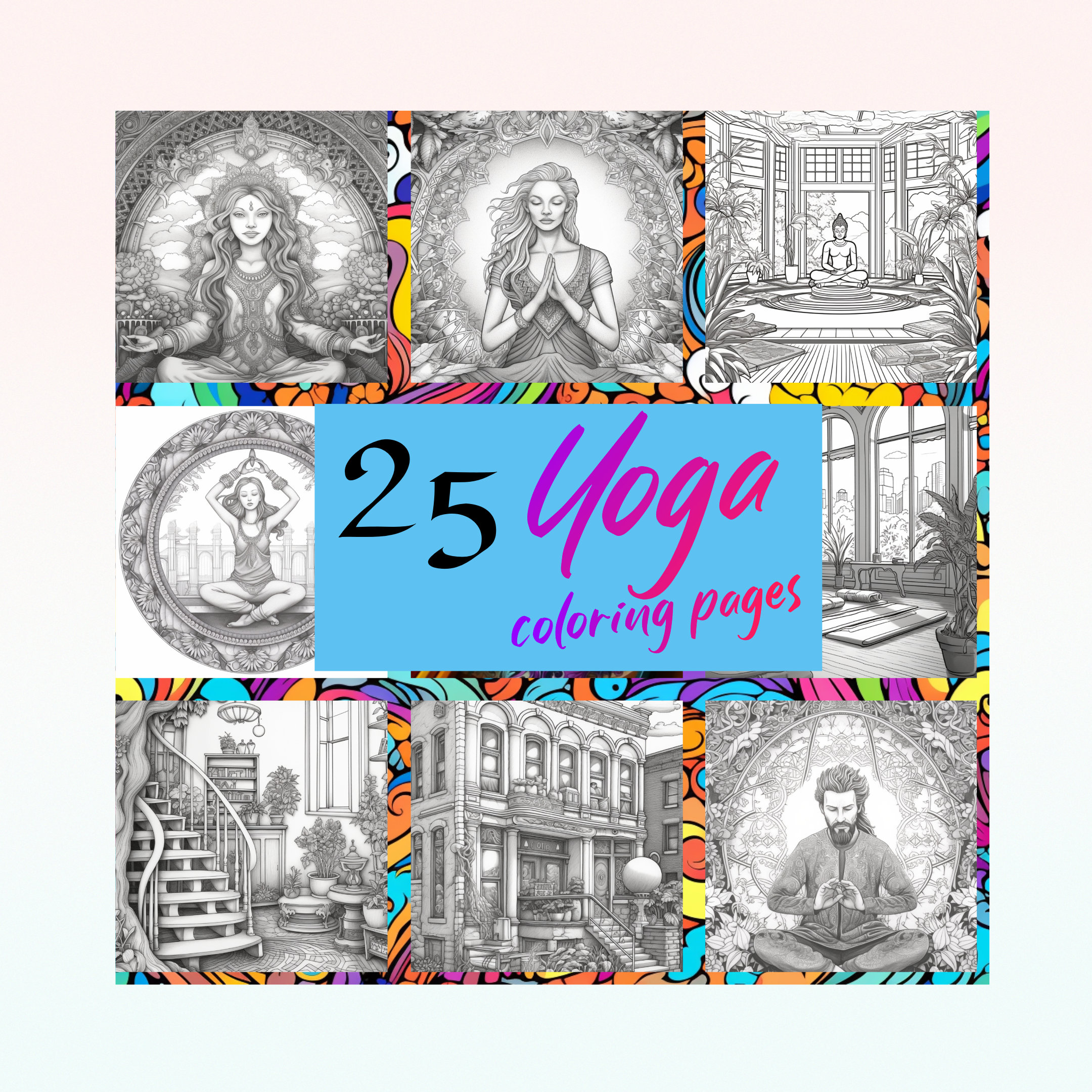 Yoga Coloring Pages Meditation Coloring Yoga Coloring Just for Fun Yoga ...