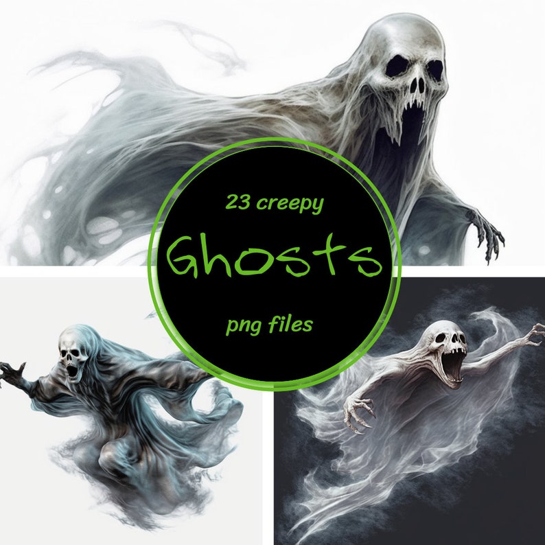 23 Ghosts Png Files Creepy Haunted Halloween Spooky Paranormal Png - Etsy