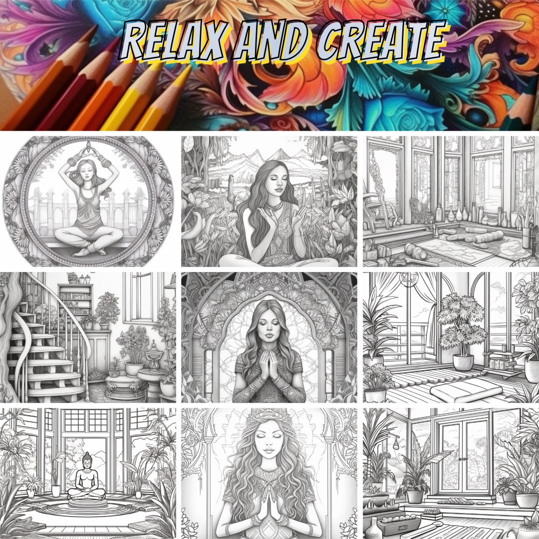 Yoga Coloring Pages Meditation Coloring Yoga Coloring Just for Fun Yoga ...