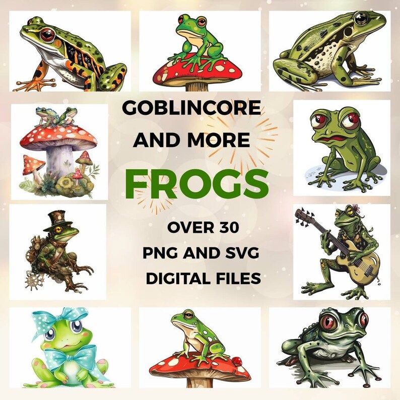 Frog Clipart Frog Png Frog Svg Goblincore Cute Frog Creepy Frog Frog ...