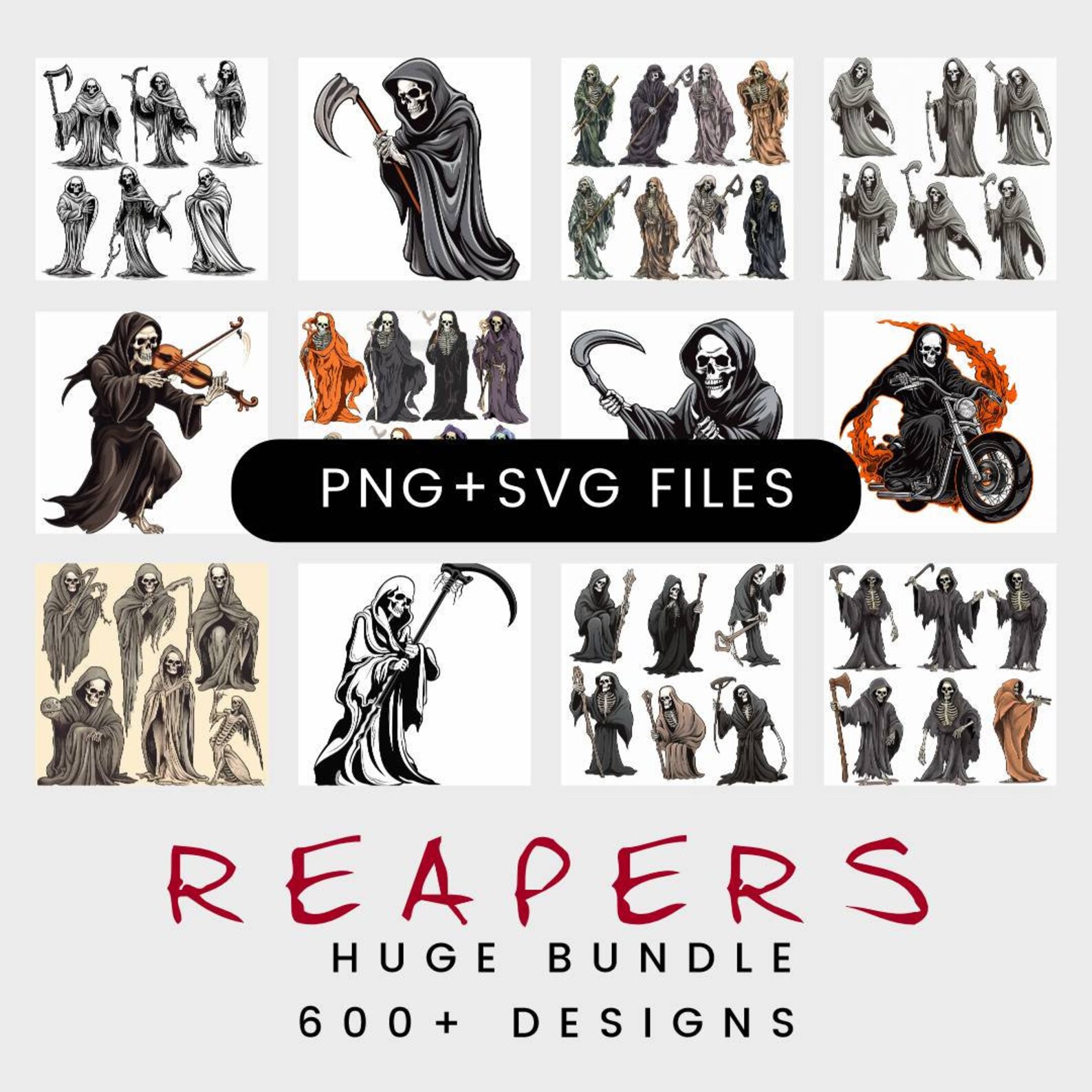 GRIM REAPER Bundle Reaper Svg Png Death Clipart Halloween Birthday Clipart Spooky Png Laser ...