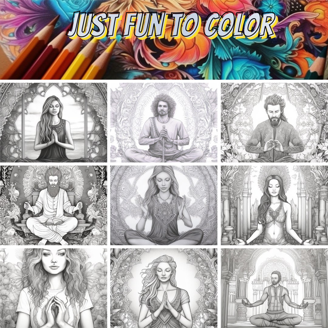 Yoga Coloring Pages Meditation Coloring Yoga Coloring Just for Fun Yoga ...