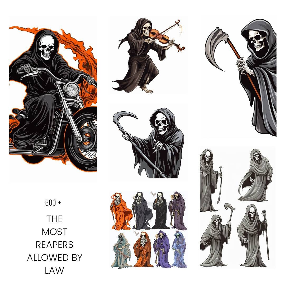 GRIM REAPER Bundle Reaper Svg Png Death Clipart Halloween Birthday ...