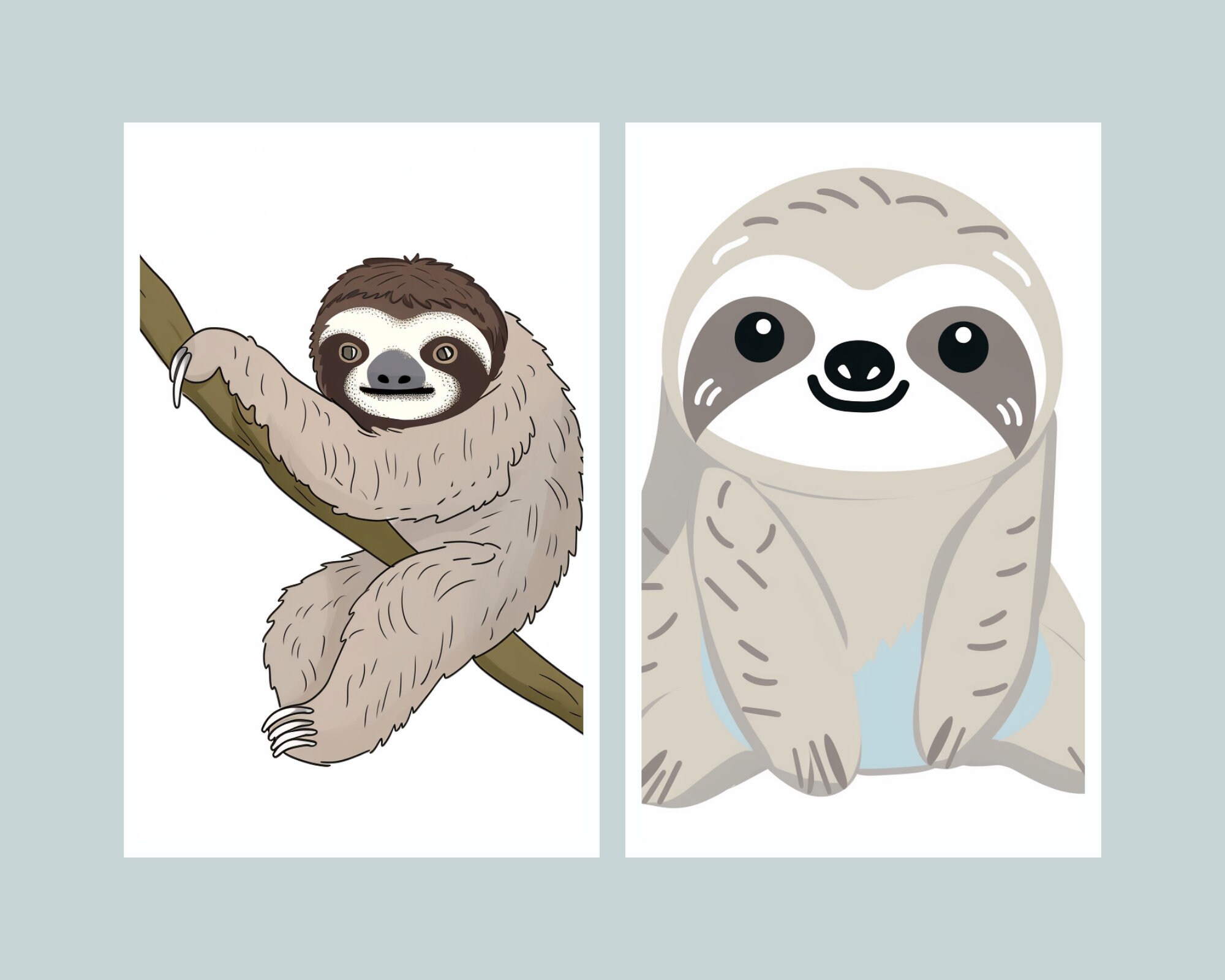 20 Sloth Graphics in PNG and SVG Formats - Cute and Funny Sloth Clipart ...